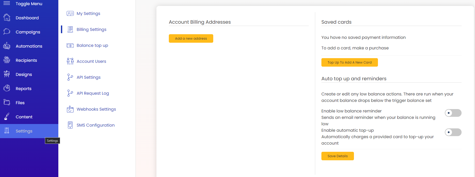 How do I add my bank card to Stannp?